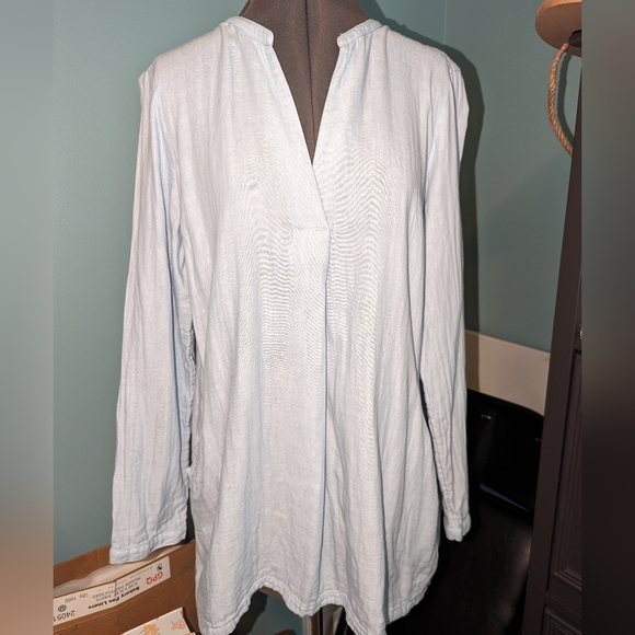Fat Face | Tops | Fat Face Womens Chambray Cotton Top Size 2 Light Blue ...